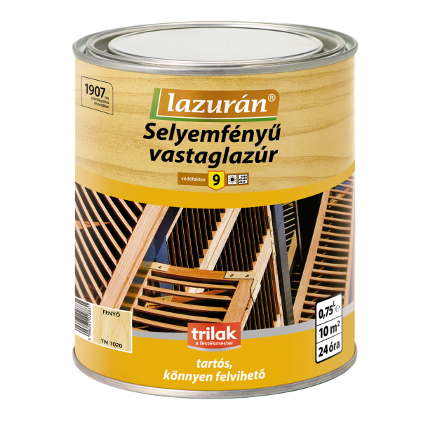 LAZURÁN SELYEMFÉNYŰ VASTAGLAZÚR 0,75L FENYŐ - Lazúr - Festék,