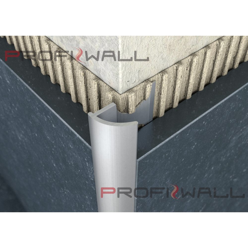 Alu c profil 10mm, natúr alu 2,5m - Csempeélvédő - Hidegburkolat