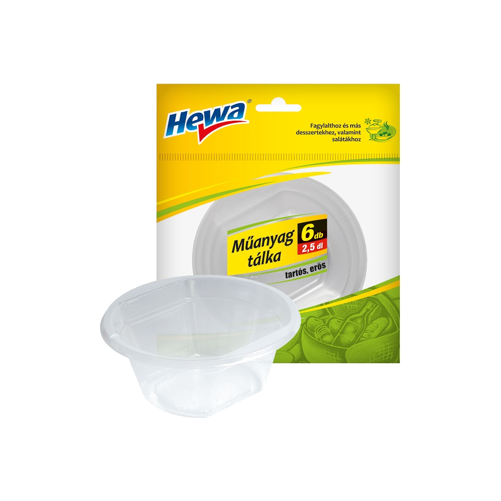 HEWA MŰANYAG TÁLKA 6DB-OS 2,5DL 8571012946 - Party dekoráció