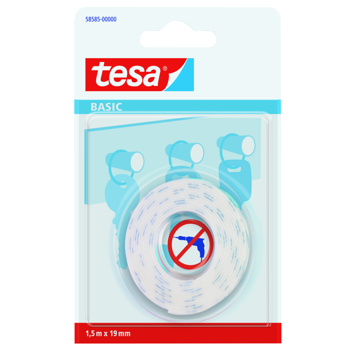 TESA basic rögzítőszalag 19mmx1,5m - Ragasztószalag, ragasztó