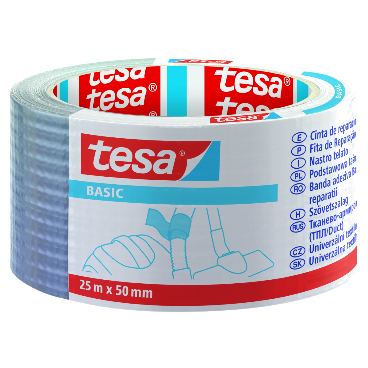 Tesa basic szövetszalag 50mmx10m szürke - Ragasztószalag,