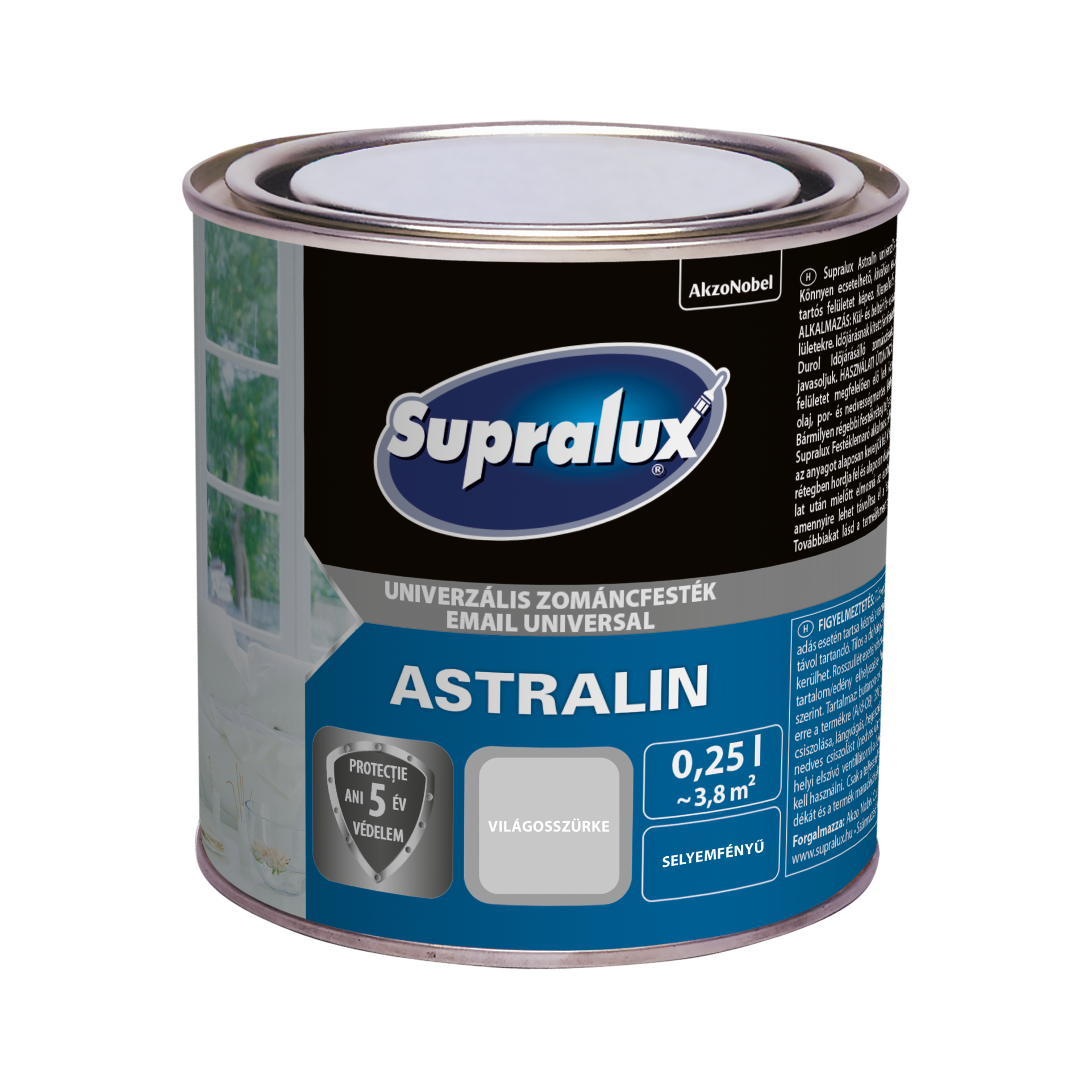 SUPRALUX ASTRALIN UNI SF 0,25L ZOMÁNCFESTÉK VILÁGOS SZÜRKE