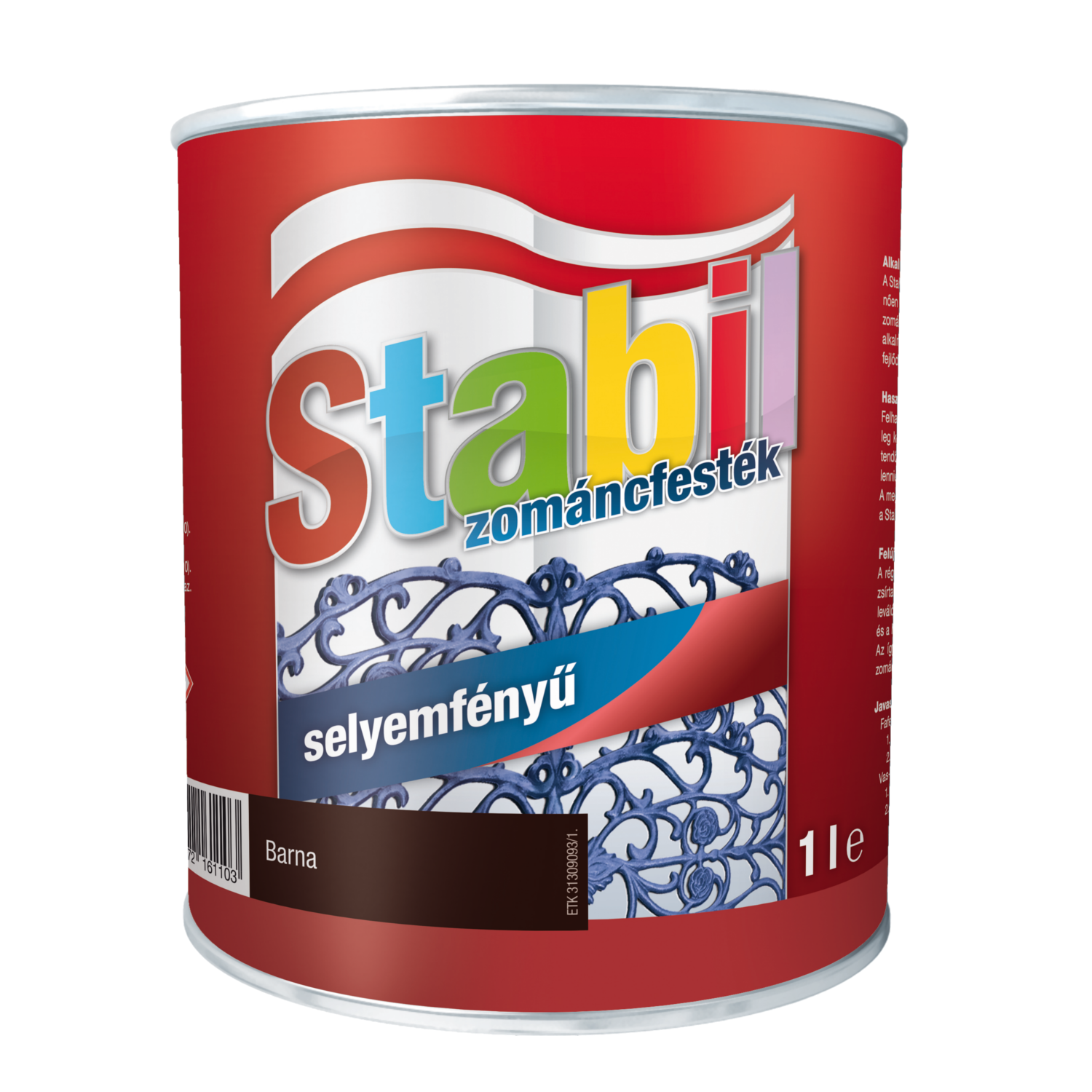 SPLENDID STABIL SELYEMFÉNYŰ ZOMÁNCFESTÉK 1L SZÜRKE