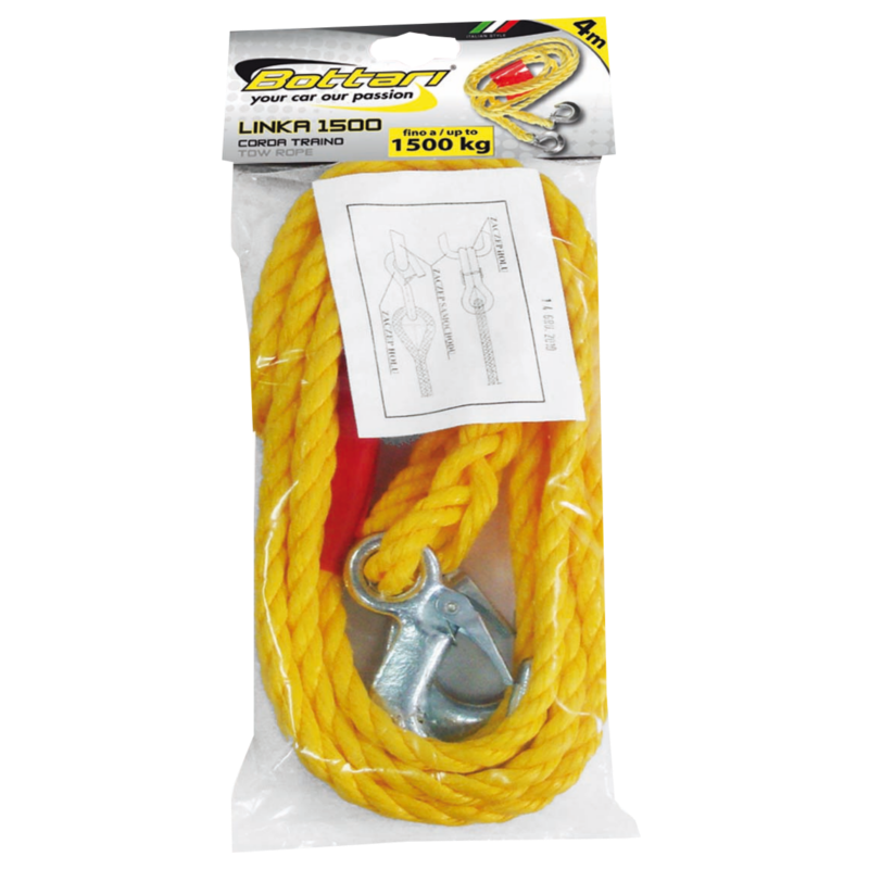 Bottari vontatókötél 1,5t 4m kampókkal - Autófelszerelés
