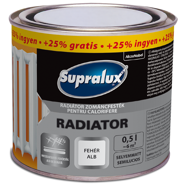 Supralux radiátor sm fehér 0,4+0,1l - Zománcfesték - Festék,