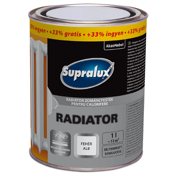 SUPRALUX RADIÁTOR SM FEHÉR 0,75+ 0,25L - Zománcfesték - Festék,