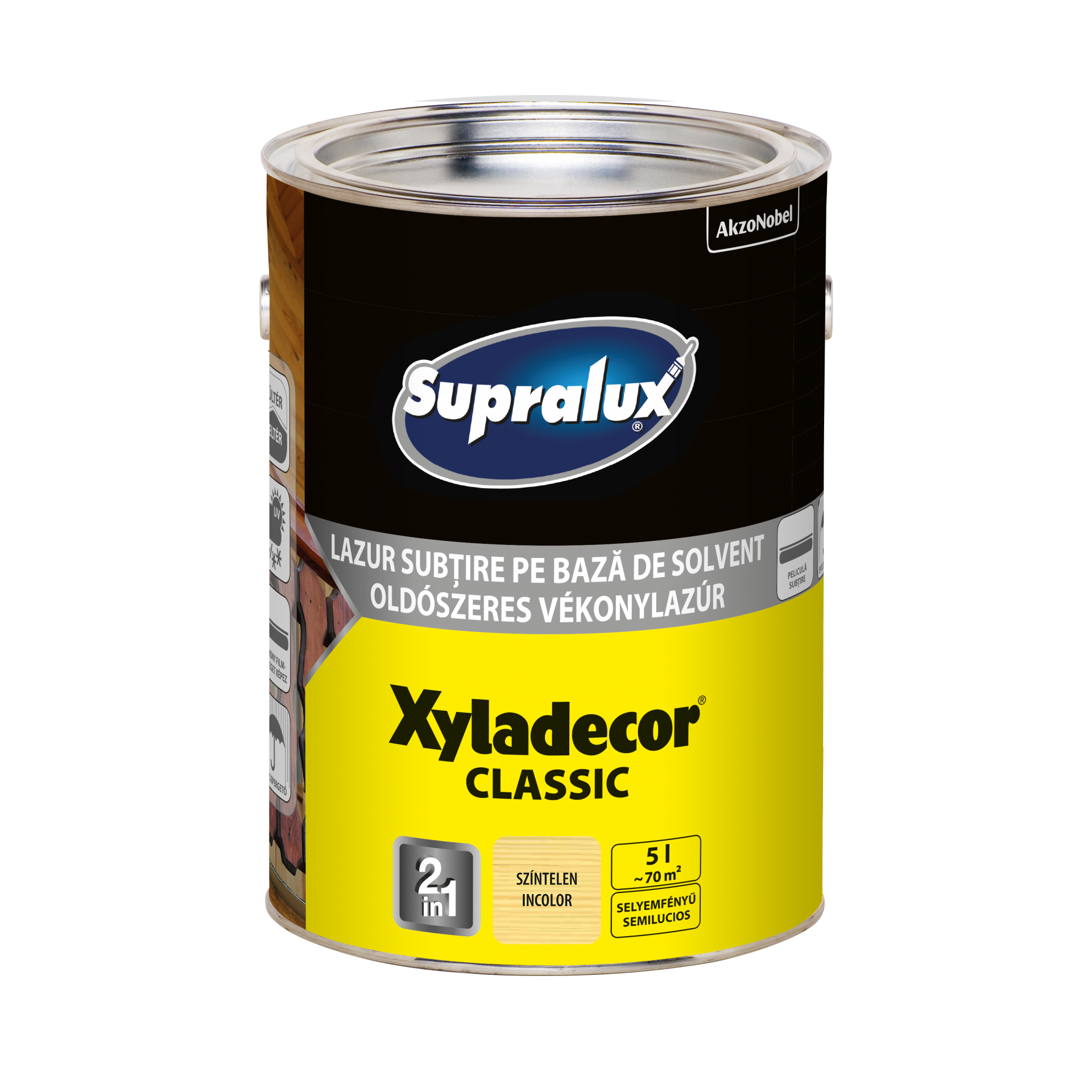 Supralux s.Xyladecor classic vékonylazúr 5l színtelen oldószeres