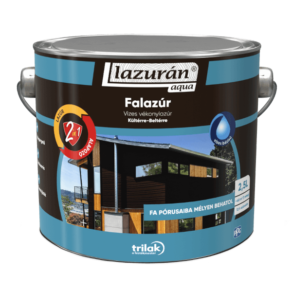Lazurán aqua vékonylazúr 2,5l időjárásálló fehér - Lazúr