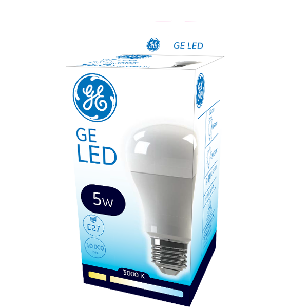 GE led Eco a60 e27 5w 350lm snowcone 3000k 10.000 óra l70 - Izzó,
