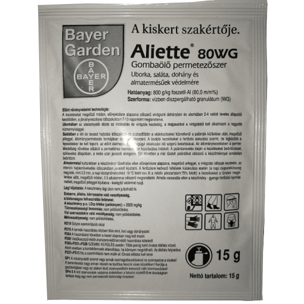 Bayer garden aliette 80 wg 15g tasakos felszívódó, gomba- és