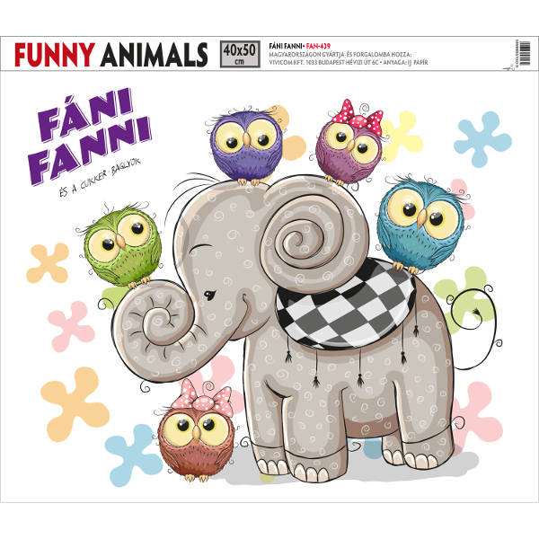 Digitális nyomat Funny animals - fáni fanni 40x50 cm - Műnyomat,