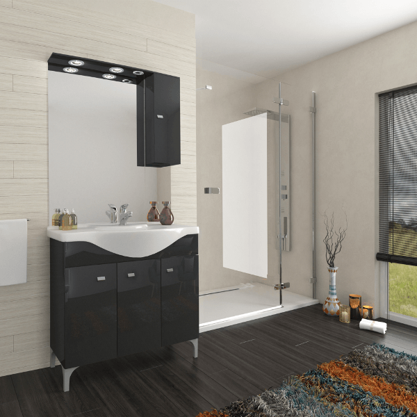 SAVINI DUE MOON GRAFIT 85 KOMPLETT JOBBOS FÜRDŐSZOBABÚTOR LED