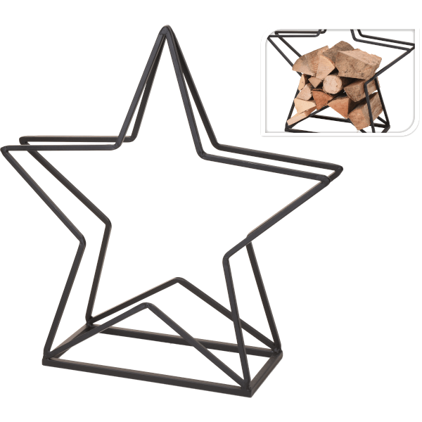 FÉM FATARTÓ CSILLAG FORMÁJÚ 65X20X62,5 CM - Fűtés tartozék