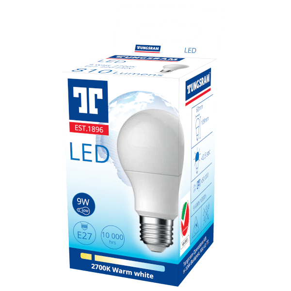 Tungsram led Eco fényforrás a60 e27 9w 810lm 2700k - Izzó,