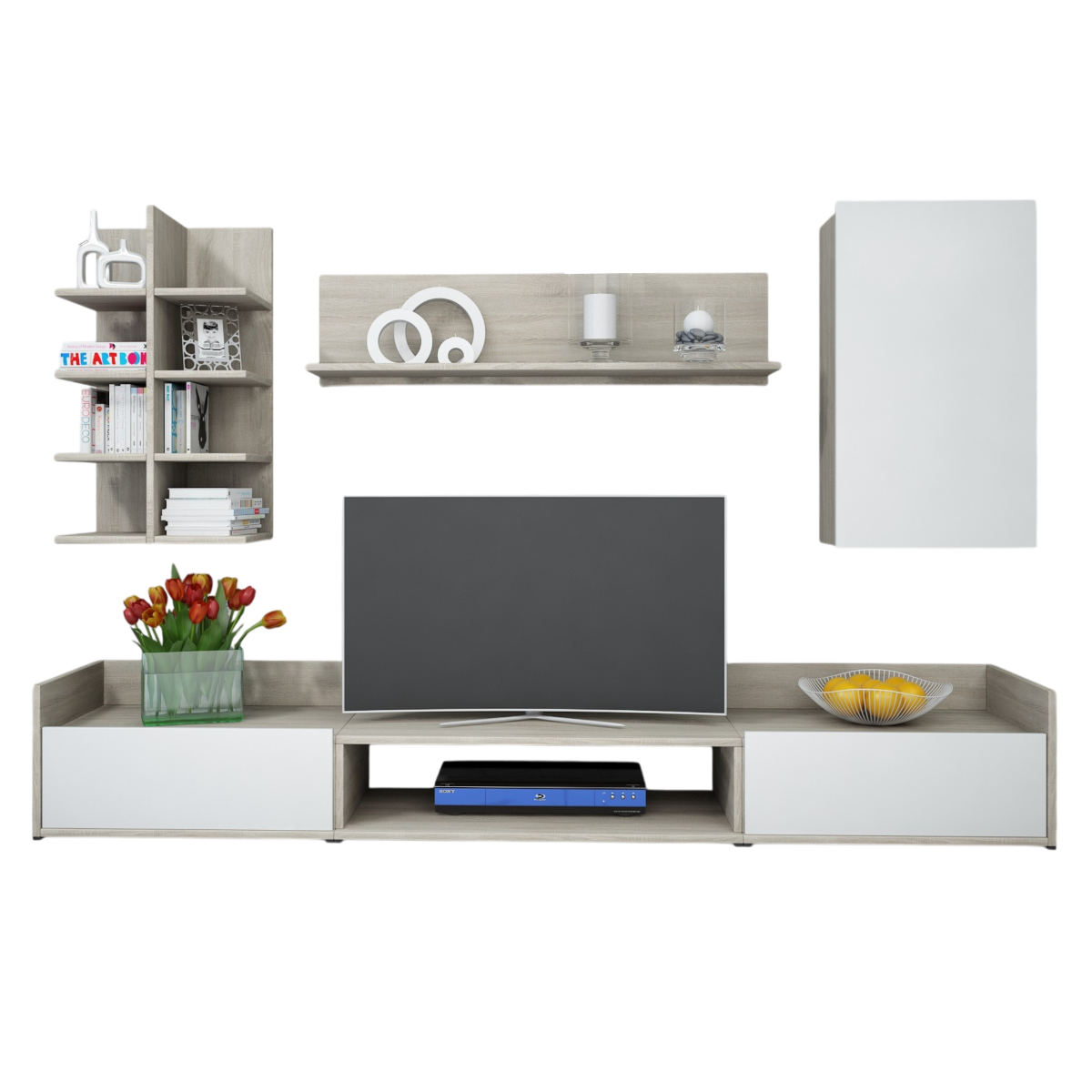 Calisto nappali fal 200x40x160cm sonoma tölgy - Nappalibútor