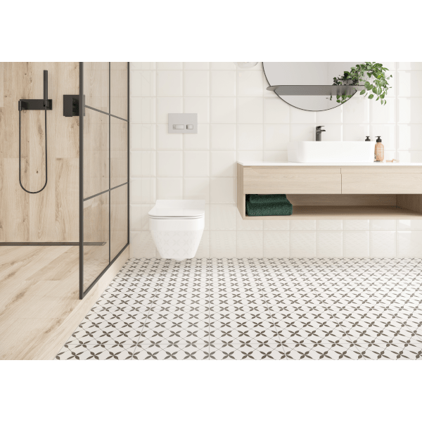 Cersanit patchwork clover kültéri fagyálló fekete-fehér