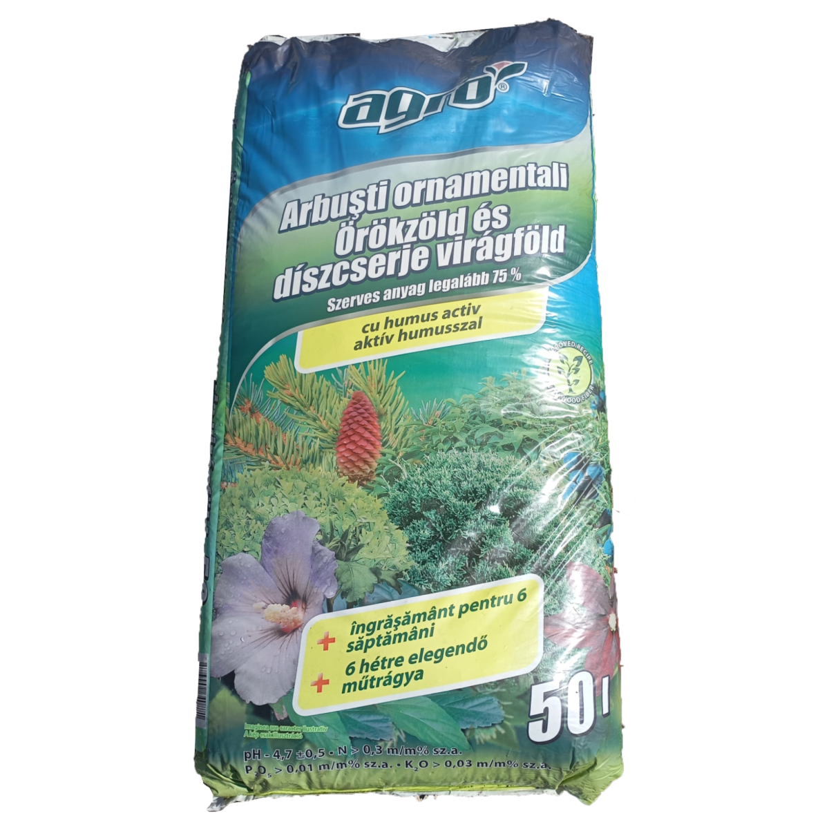 Agro örökzöld és díszcserje virágföld 50l - Virágföld