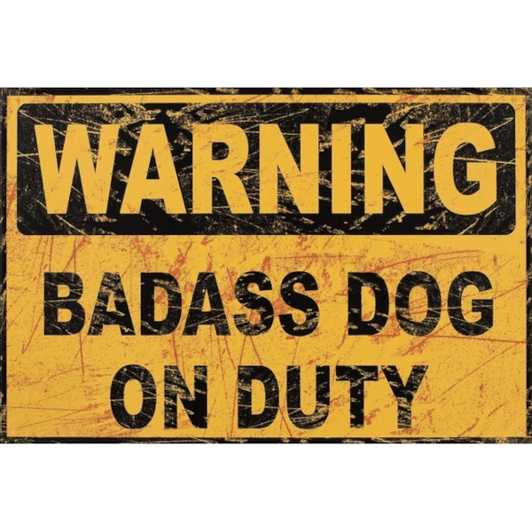 POINT retro fémtábla warning badass dog 20x30cm - Tábla,