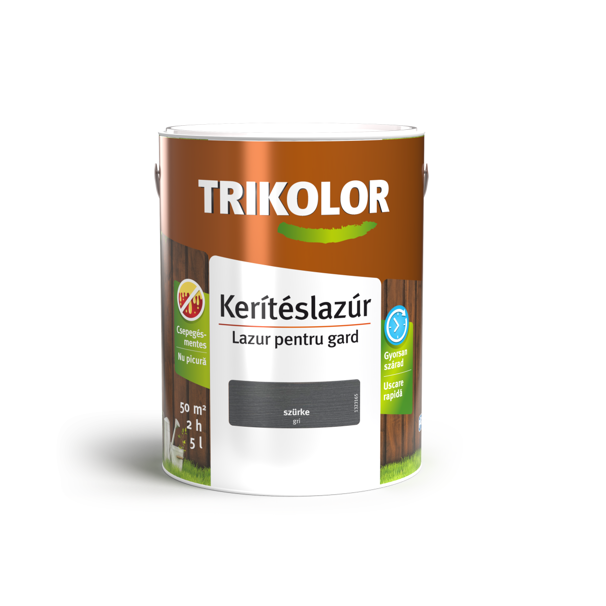 Trikolor kerítéslazúr 5l szürke - Lazúr - Festék, lakk,