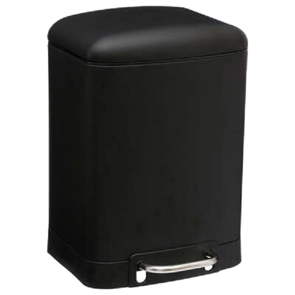 FIVE ariane fürdőszobai szemetes 6l szögletes fekete - Szemetes