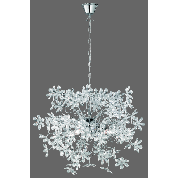 FLOWER FÜGGŐLÁMPA 4XE14 MAX.40W IP20 MULTIKOLOR-KRÓM - Csillár