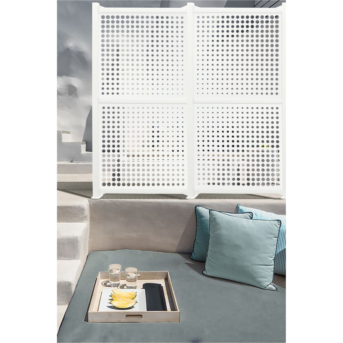 Nortene moon dekoratív panel kör mintázattal 1x1m fehér