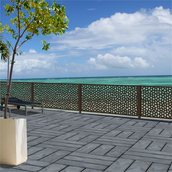 NORTENE MOSAIC DEKORATÍV PP PANEL 1X2M BARNA - Kerítés, kapu,