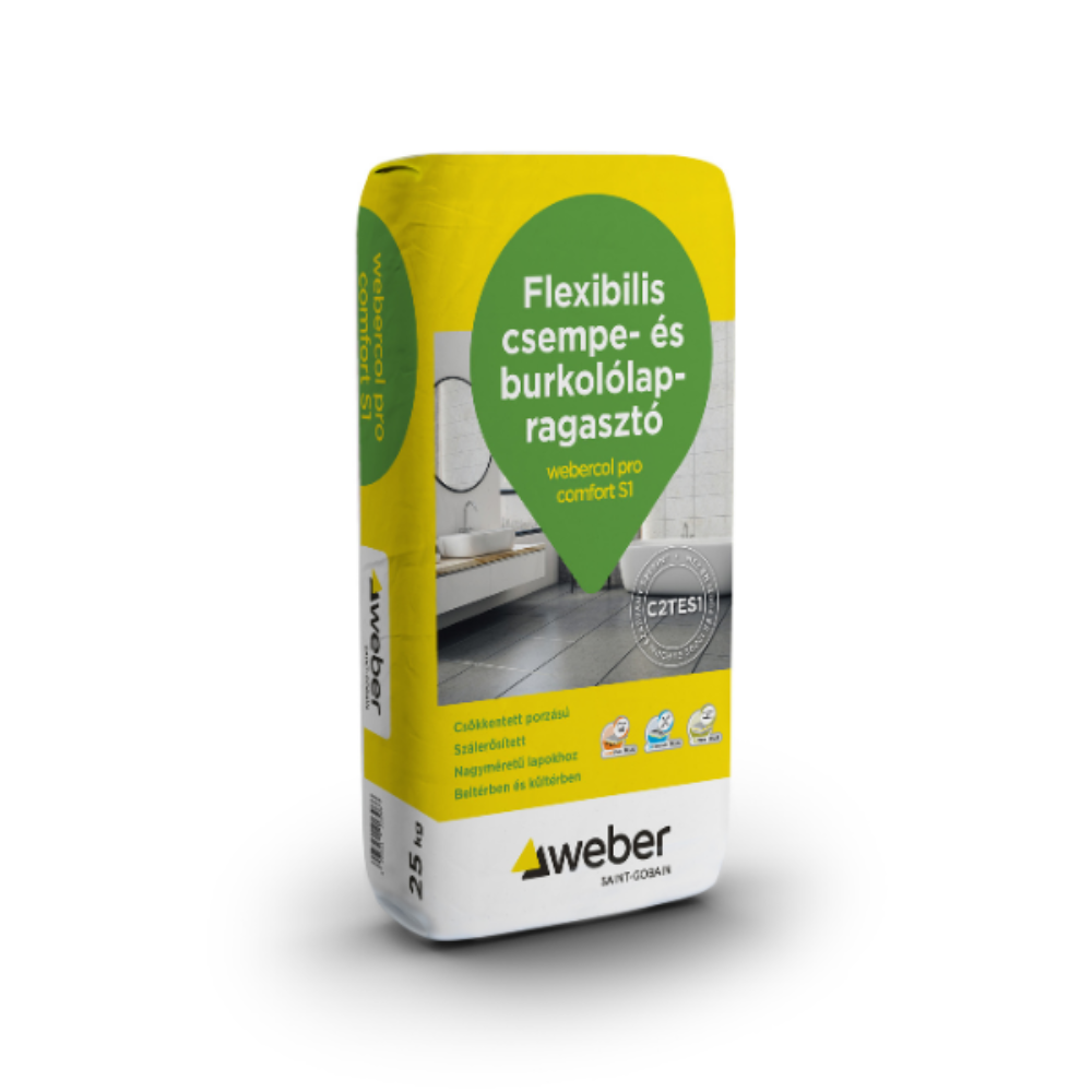 Weber Webercol PRO+ comfort s1 ragasztó 25kg/zsák, flexibilis
