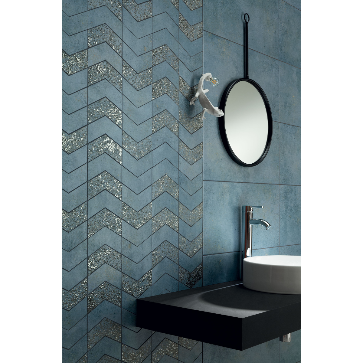 Domino margot 30,8x60,8cm kék dekorcsempe - Dekorcsempe