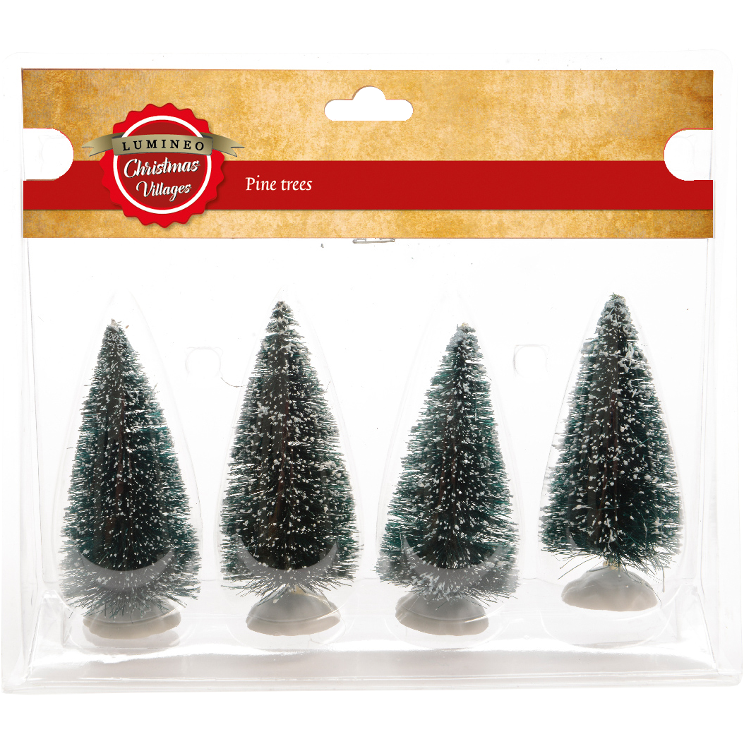 NORAND FENYŐFA FORMÁJÚ DÍSZ, 4X4X10CM, ZÖLD, MŰANYAG, 4 DARAB