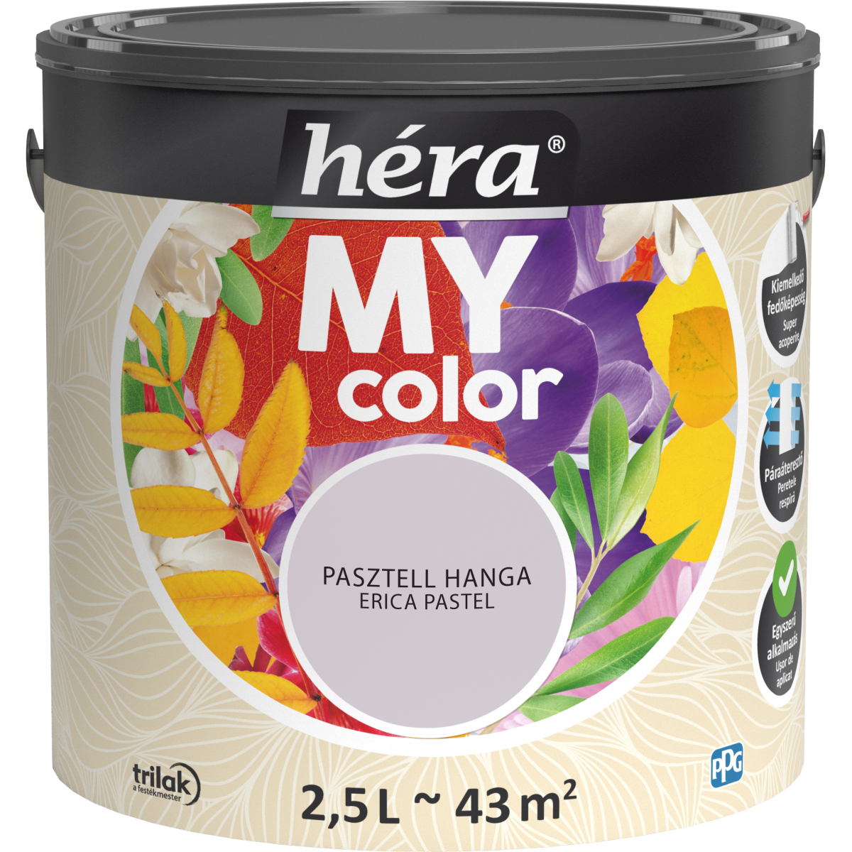 Héra my color beltéri színes falfesték 2,5l pasztell hanga