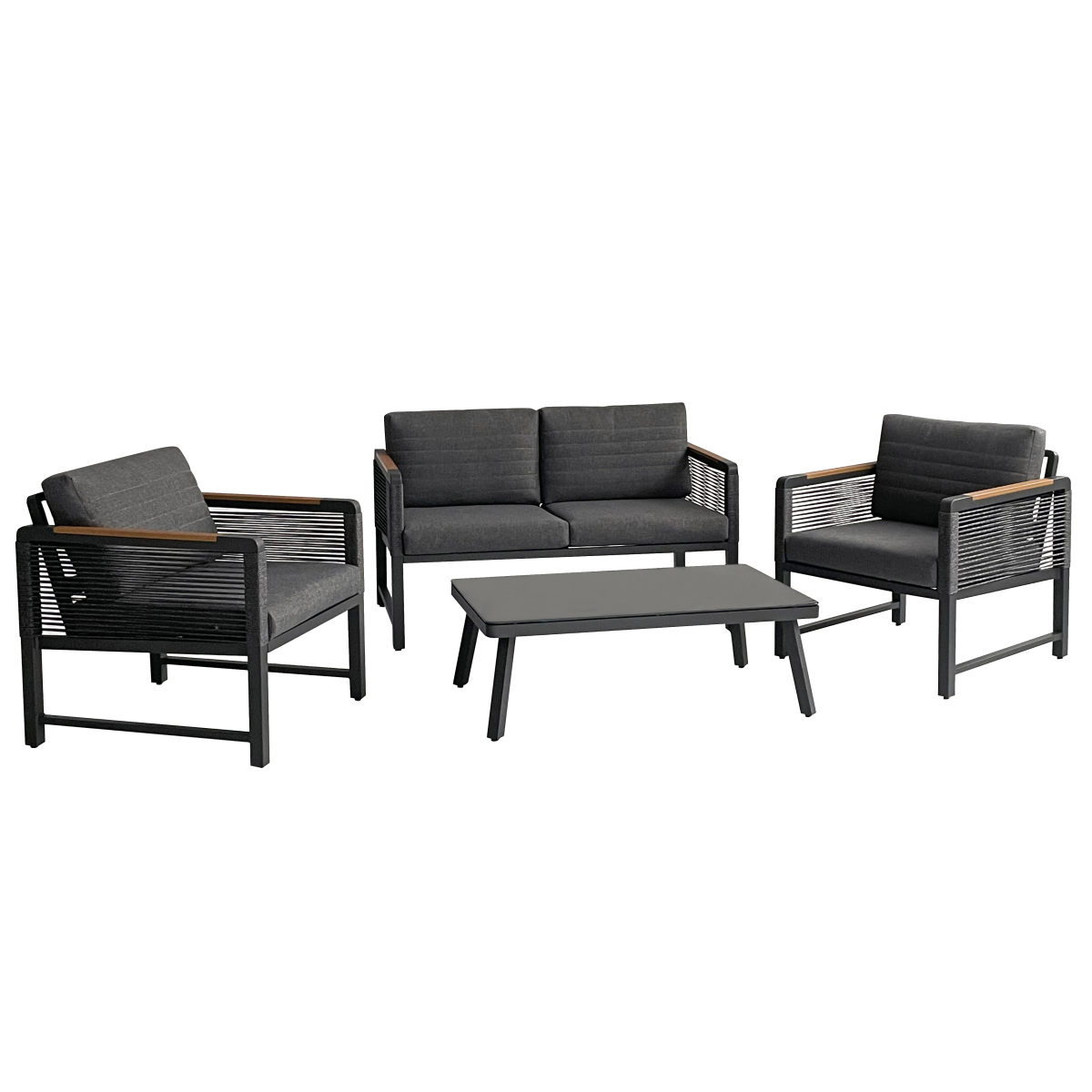 4 személyes alumínium vázú kerti bútorszett - Fém kerti bútor