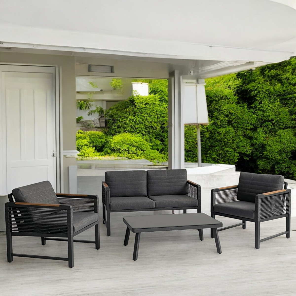 4 személyes alumínium vázú kerti bútorszett - Fém kerti bútor