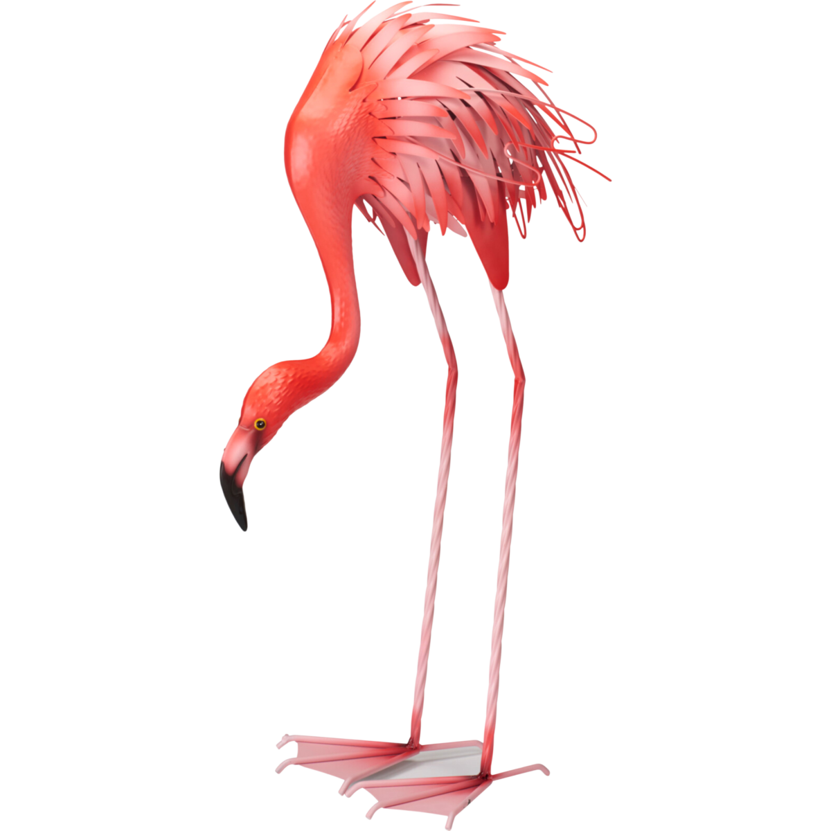 Dekor flamingó fém 91x38x26cm 2-féle - Dekorfigura, egyéb